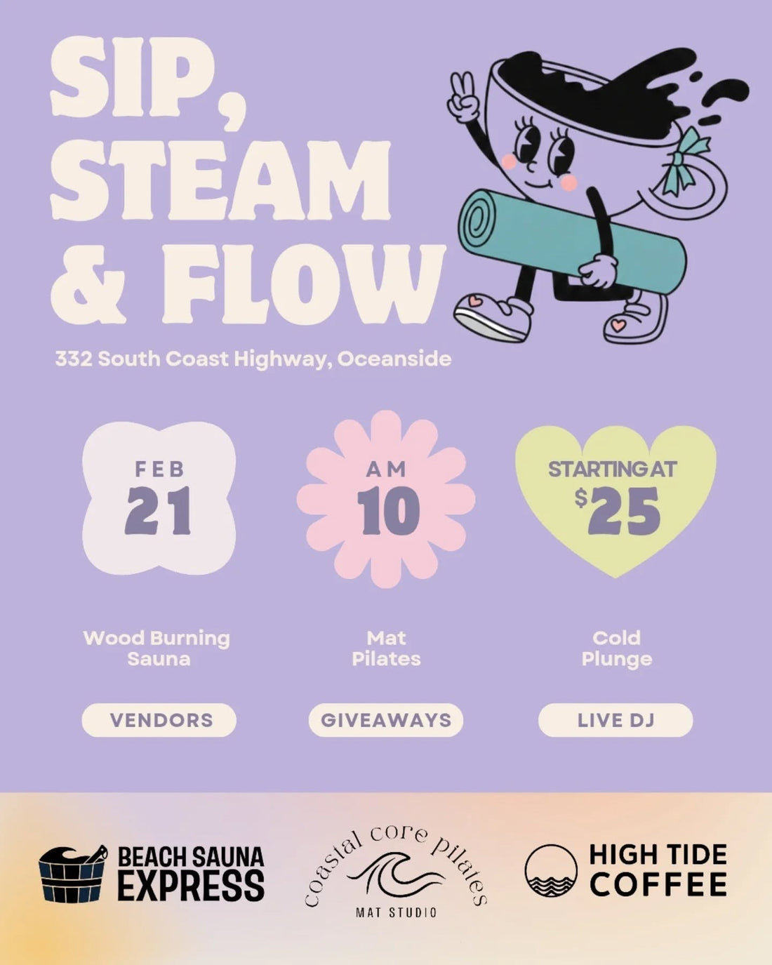 Sip, Steam, & Flow: Join the Wellness Vibes in Oceanside – High Tide Coffee